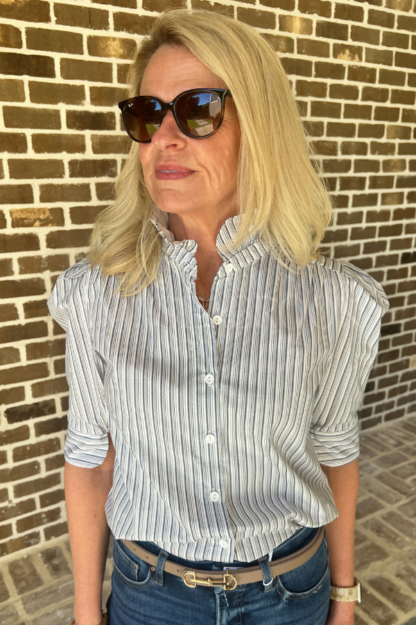 Cormie top, blue stripe – Mimi Seabrook
