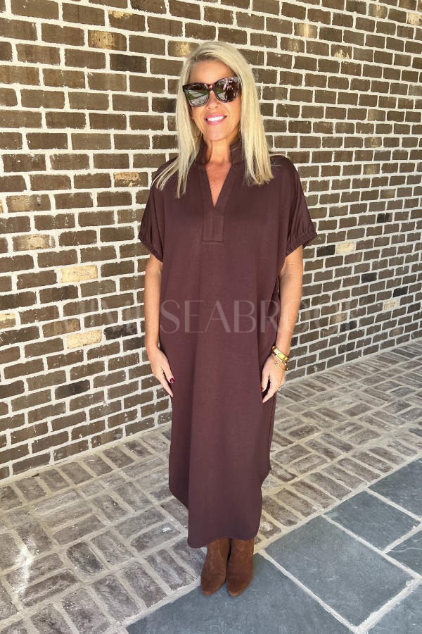 Lara dress, espresso – Mimi Seabrook